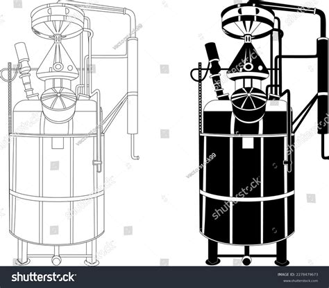Bioreactor Device One Color Vector And Line Art Royalty Free Stock