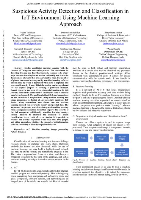 Pdf Suspicious Activity Detection And Classification In Iot