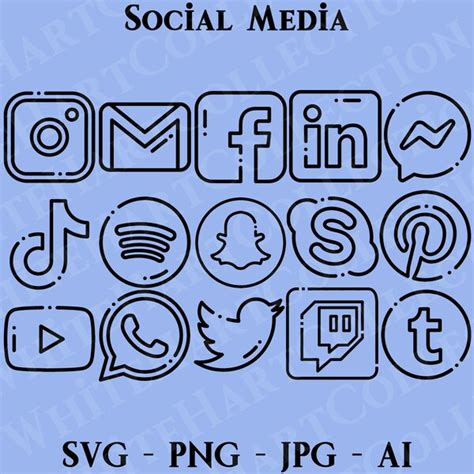 Email Signature Social Media Icons Etsy Canada
