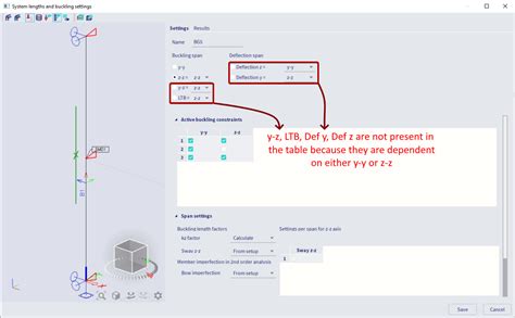 System Lengths And Buckling Settings