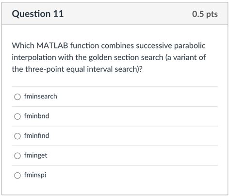 Solved Question 11which Matlab Function Combines Successive