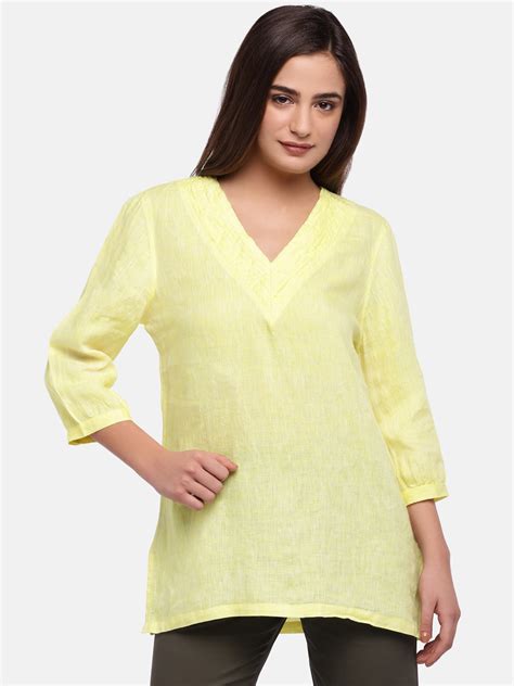 Buy Cottonworld Women Yellow Solid Top Tops For Women 8242601 Myntra
