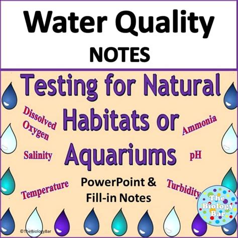 Water Quality Notes And Guided Student Notes Freshwater Saltwater