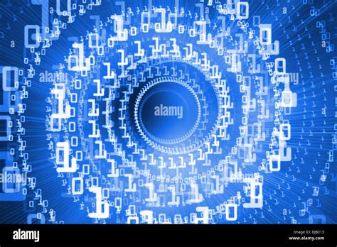 Bright Futuristic Binary Code Spiral Stock Photo Alamy