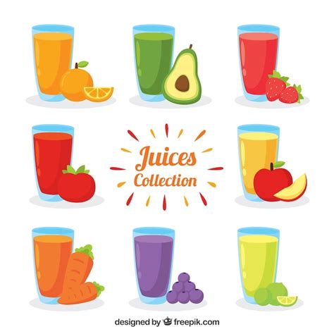 Set De Zumos Con Frutas Descargar Vectores Gratis