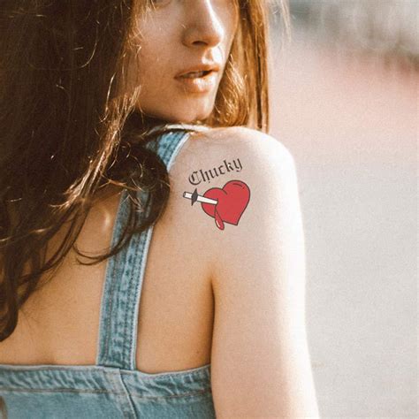 Bride Of Chucky Heart Temporary Tattoos 10 PCS Tiffany Heart Sticker
