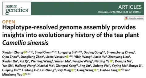 Nature Genetics 福建农林大学基因组所等单位破译‘铁观音基因组，揭示茶树群体演化和驯化历史 知乎