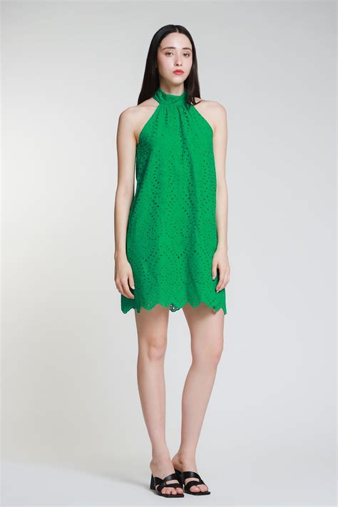 Vestido Halter De Eyelet Lob