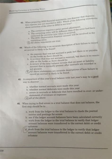 solved mastering correction of accounting errors 43 when