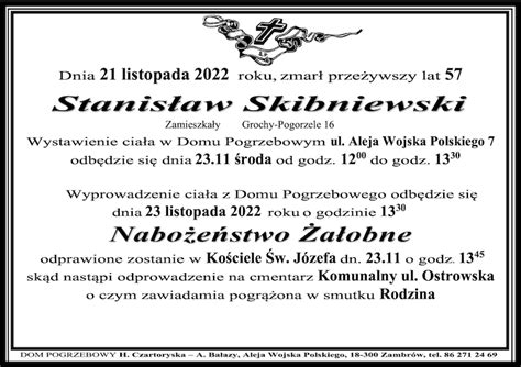 Śp Stanisław Skibniewski Nekrolog