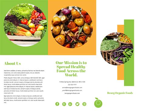 Free Food Brochure Templates Editable And Printable