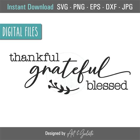 Thankful Grateful Blessed Svg Grateful Sign Svg Thankful Svg Blessed