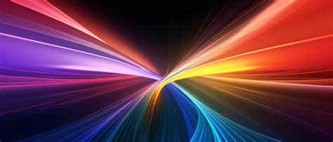 Premium Photo Abstract Digital Lines In Dark Space Multicolored Energy Motion On Black