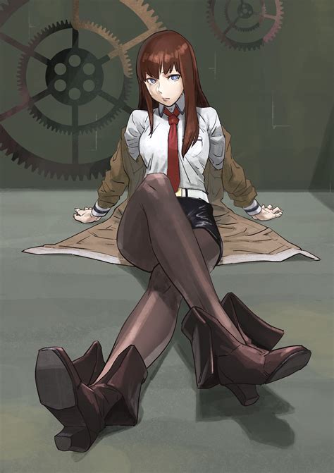 Safebooru 1girl Belt Black Legwear Blue Eyes Boots Brown Hair Dress