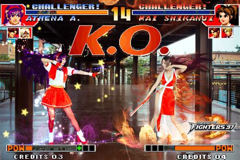 《拳皇97ol》不知火舞胸咚雅典娜新浪图片