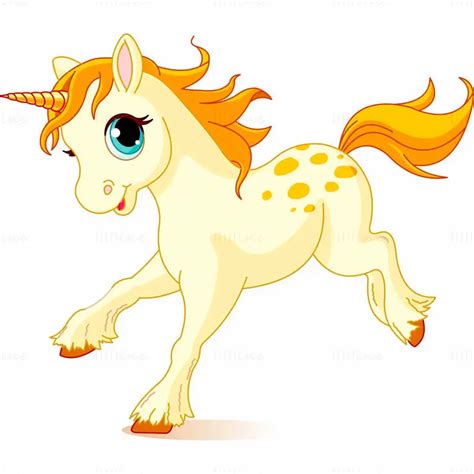 Cartoon Cute Unicorn Illustration Vector Eps