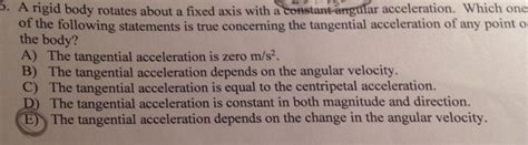 Solved 6 A Rigid Body Rotates About A Fixed Acceleration Chegg