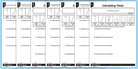 Editable Calculating Totals Differentiated Worksheets
