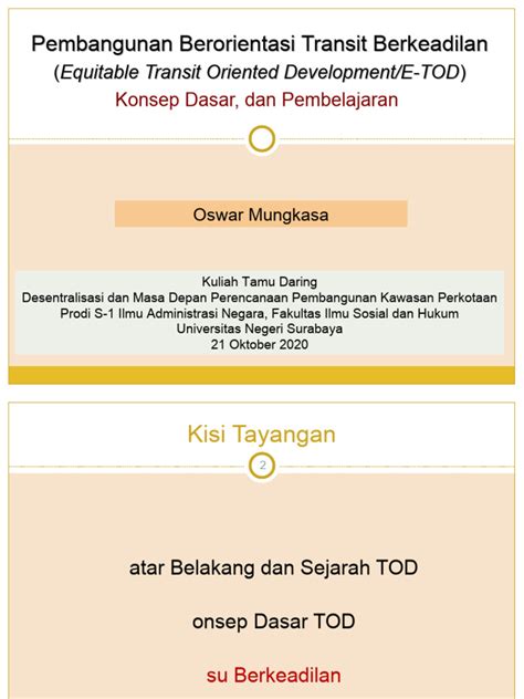 Pembangunan Berorientasi Transit Berkeadilan Equitable Transit Oriented Development E Tod