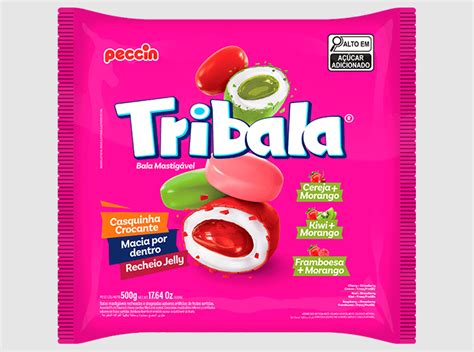 Bala Sabor Sortida Morango Pacote Com 500g Tribala