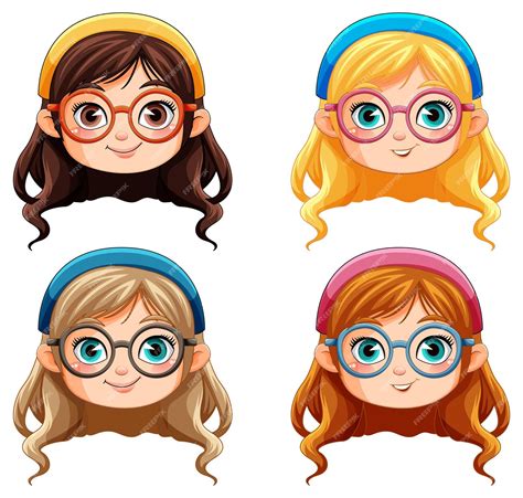 Premium Vector Cute Nerdy Girl Cartoon Character