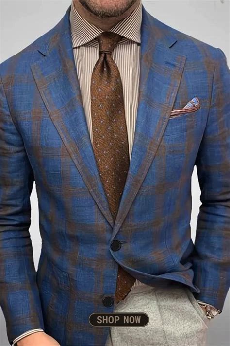 Mens Fashion Suit Collar Business Striped Pocket Casual Slim Jacket