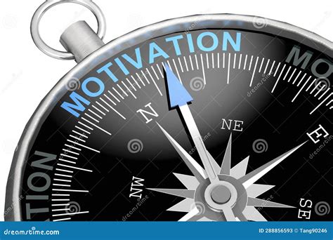 Motivation Word On Black Compass Stock Illustration Illustration Of