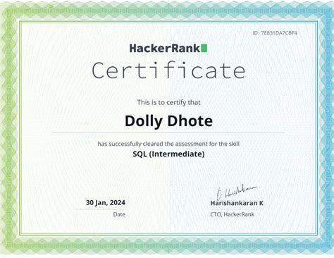 Hackerrank Sql Mysql Dolly Dhote
