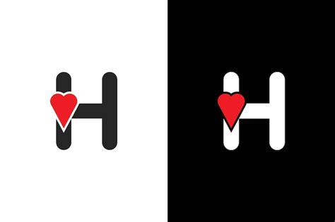Logotipo Corazón Letra H Hermoso Diseño De Logotipo De Amor Vectorial