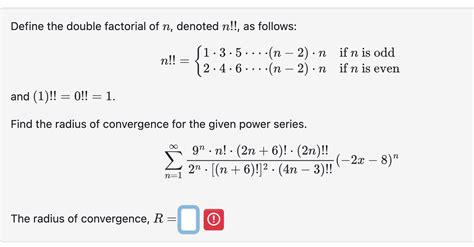 Solved Define The Double Factorial Of N ﻿denoted N ﻿as