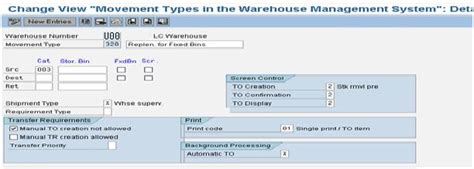 automatic replenishment ~ warehouse management wm in sap