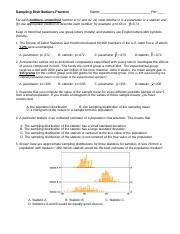 Understanding Sampling Distributions Parameters Statistics Course Hero