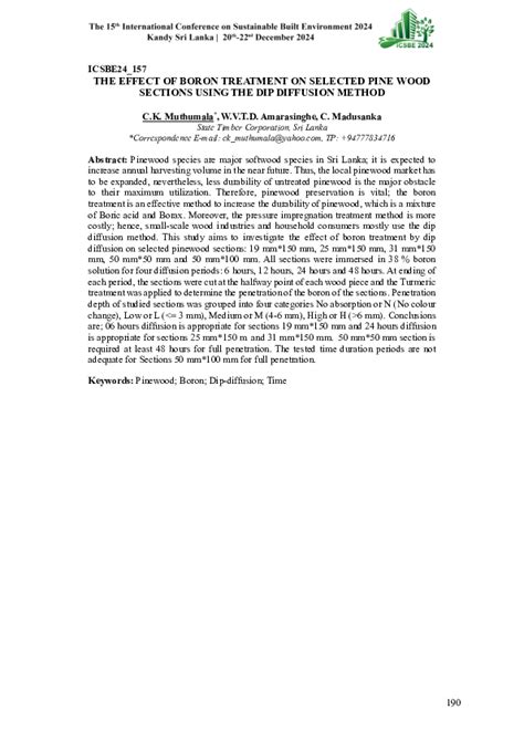 Pdf The Effect Of Boron Treatment On Selected Pine Wood Sections Using The Dip Diffusion Method