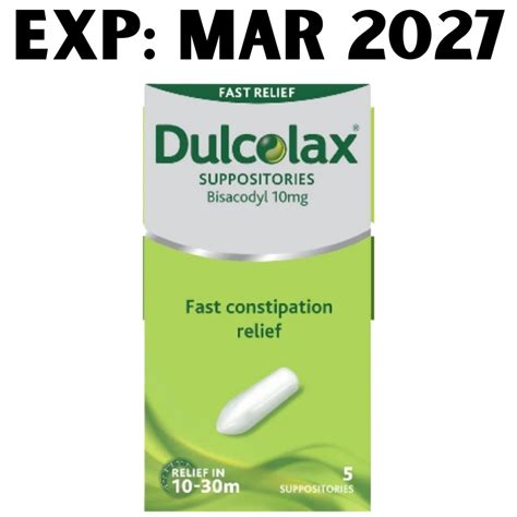 Dulcolax Suppositories 10mg 5s Shopee Singapore