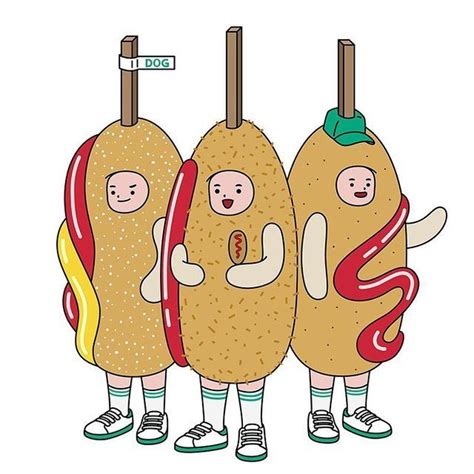Illustrator 우주의기운 On Instagram 요즘 잘 나가는 핫도그 소년단 그림일러스트