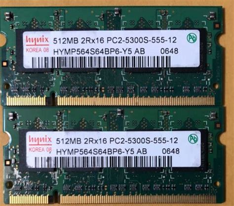 Hynix 512mb 2rx16 Pc2 5300s 555 12 Hymp564s64bp6 Y5 Ab 0648 Memory Ram