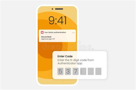Secure Sign In With 2 Factor Authentication On Mobile Ui Template Stock