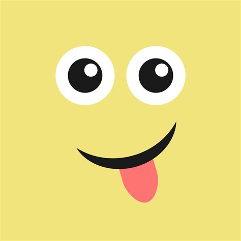 Smile Face With Tongue Sticking Out On Color Background Vector