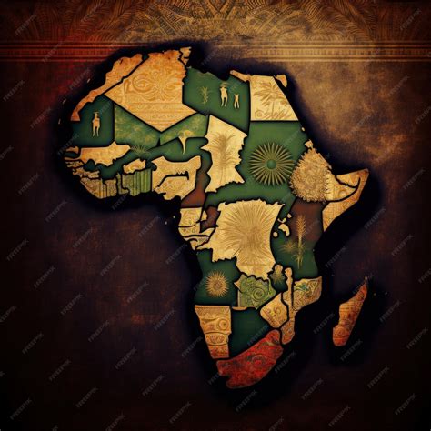 Premium Photo Africa Map Illustration With African Colors Black