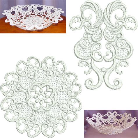 Lace Large Lace Bowl Set Fsl Embroidery Motif 04 By Sue Box