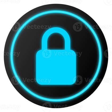 Padlock Icon With Glowing Neon Effect Security Lock Sign Secure