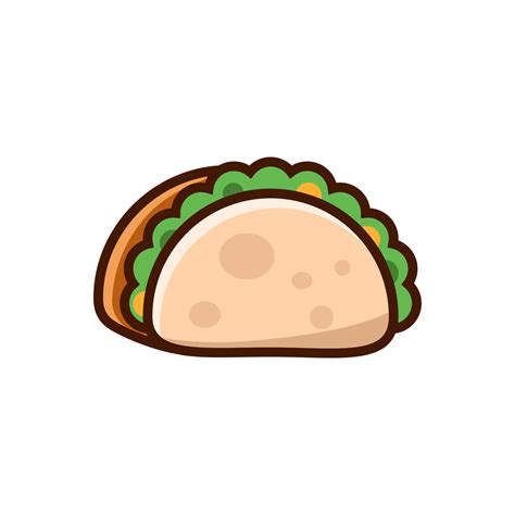 Taco Vector Illustration In Cute Style Isolated On White Background