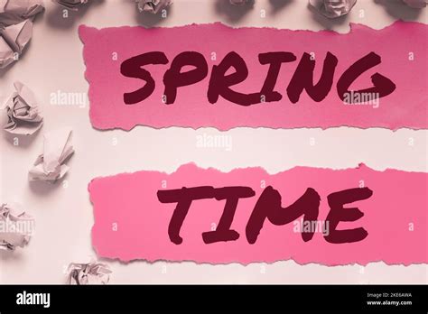 Conceptual Display Spring Time Word Written On Temperate Season Of The Year Identified By A