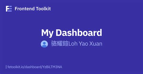 my dashboard frontend toolkit
