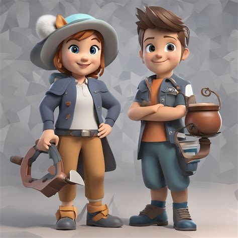Premium Ai Image 3d Character And Object In Isolated Background