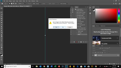 Solved Actions Dialog Box Disappears After Closing File Adobe
