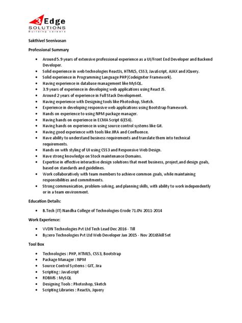 Sakthivel Seenivasan 59yrs Reactjs Pdf Java Script Php