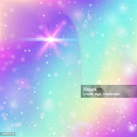 카와이 초대 보라색 마법 배경입니다 요정 그라디언트 홀로그램 갤럭시 초대 핑크 추상 패턴입니다 라일락 스파클 홀로그램 레인보우 글리터 캔디 카와이 초대장 공주에 대한 스톡