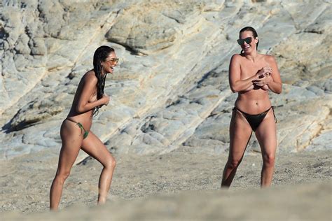 Shay Mitchell Topless On The Beach In Mykonos Greece