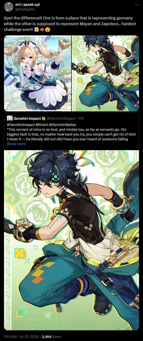 Genshin Impact Dev Mihoyo Reportedly Telling Players Accusing New Natlan Region Of Racism To